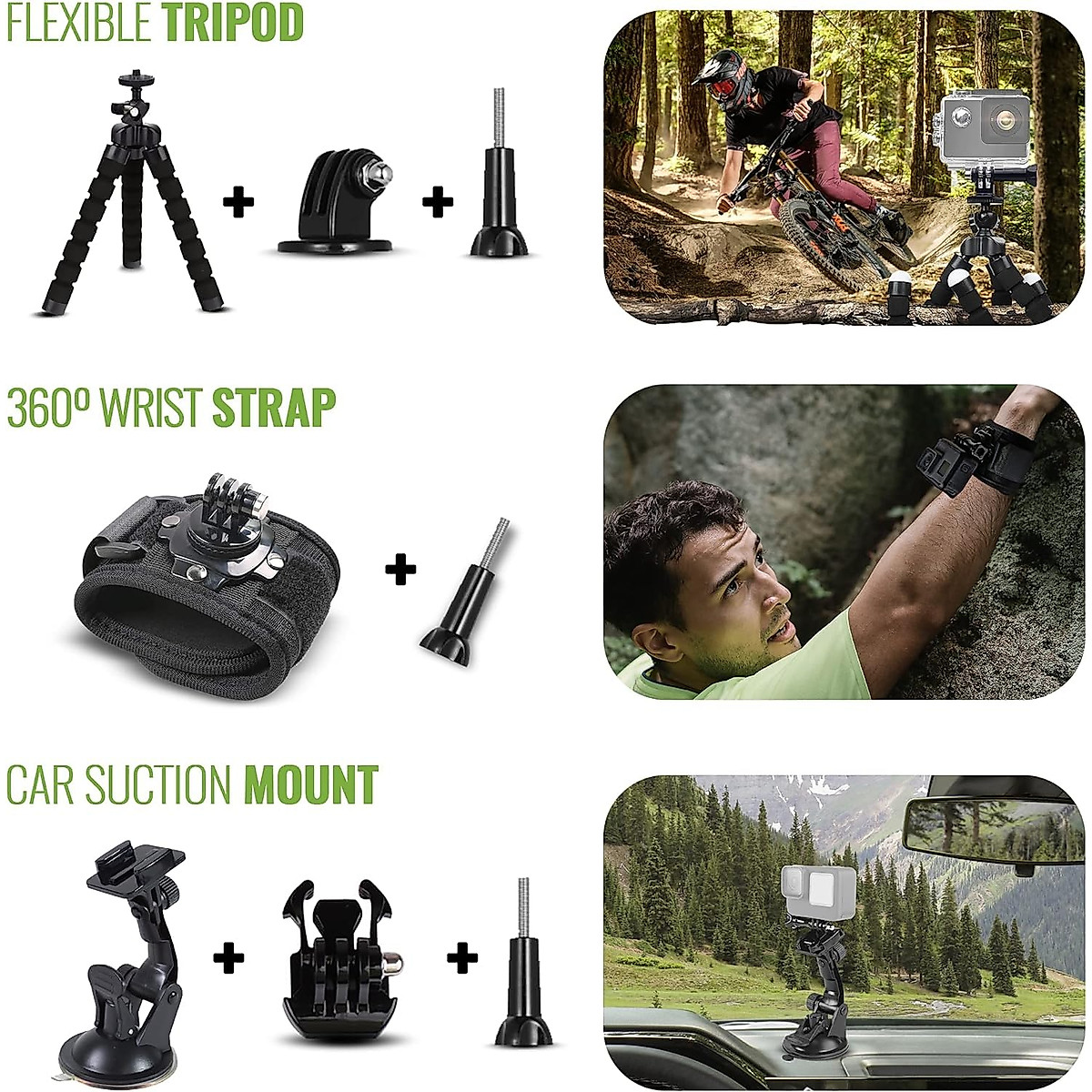 GoPro HERO12 Black Creator Edition - includes Volta (Battery Grip, Tripod, Remote), Media Mod, Light Mod, Waterproof Action Camera + 64GB Card, 50 Piece Accessory Kit and 2 Extra Batteries