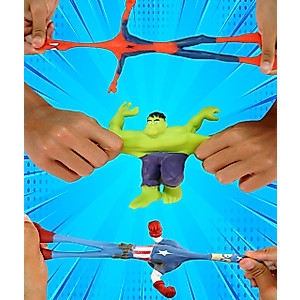 JA-RU Marvel Avengers Stretchy Toys Heroes Squish & Pull Toys (3 Units Assorted) Hulk Captain America & Spiderman Calming Fidget Toy, Stress Toys for Kids & Boys Toys DEF-6900-3