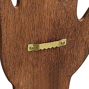 MOOCA 6-Piece Wooden Hand Form Jewelry Display Set - 2-Way Design for Wall Hanging or Standalone Mannequin Finger Hand Display, Brown Color