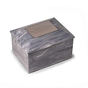 Deering Moments Carerra Grey Marble Custom Engraved Cremation Memorial Urn for Human Ashes Adult Size - Large