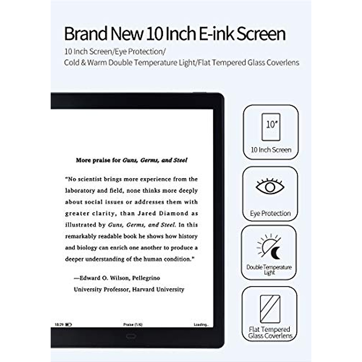 Meebook P10 Pro E-Reader,2022 New 10" E-Ink Tablet Paperwhite Reader with Adjustable Front Light,Cold/Warm Light,Android 11,3GB Ram+64GB,Dual Touch, Support Hand Writing,WiFi OTG