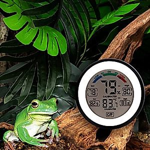 Reptile Terrarium Thermometer Humidity Gauge for Aquarium Tank with Touch Screen & Suction Cup