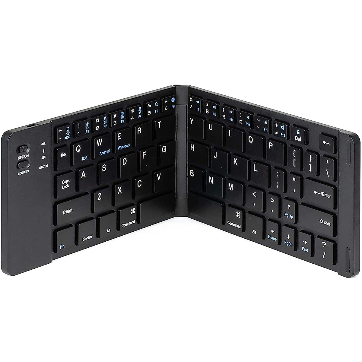 HP E14 FHD (1920 x 1080) Portable Travel Monitor Bundle with USB Type-C, Black Matte Bluetooth Folding Wireless Keyboard, and Black Pebble M355 Bluetooth Wireless Mouse
