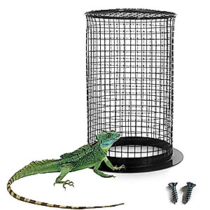 kathson Reptile Lampshade Lizard Heat Lamp Guard Anti-Scald Lamp Mesh Cover Pet Coop Protection Heater Light Bulb Enclosure Cage Protector for Turtles, Lizards, Snakes and Amphibians