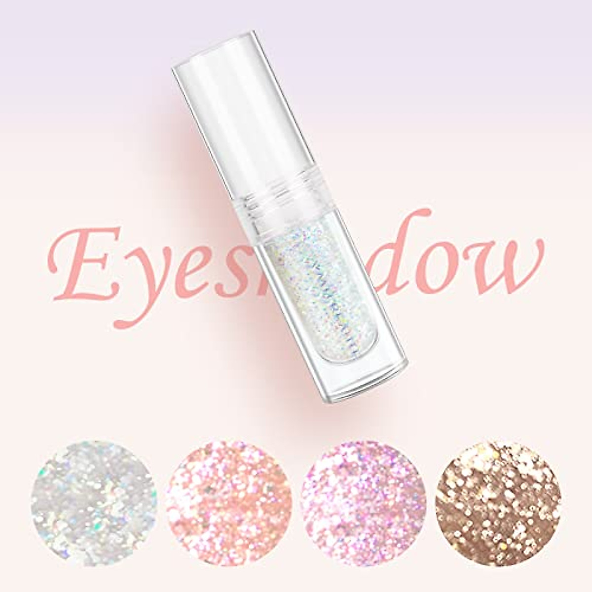 YMH BEAUTE Liquid Glitter Eyeshadow, Pigmented, Long Lasting, Quick Drying, Easy to Apply, Loose Glitter Glue for Eye Crystals Makeup (Transparent Flashing Colorful Sequins 01)