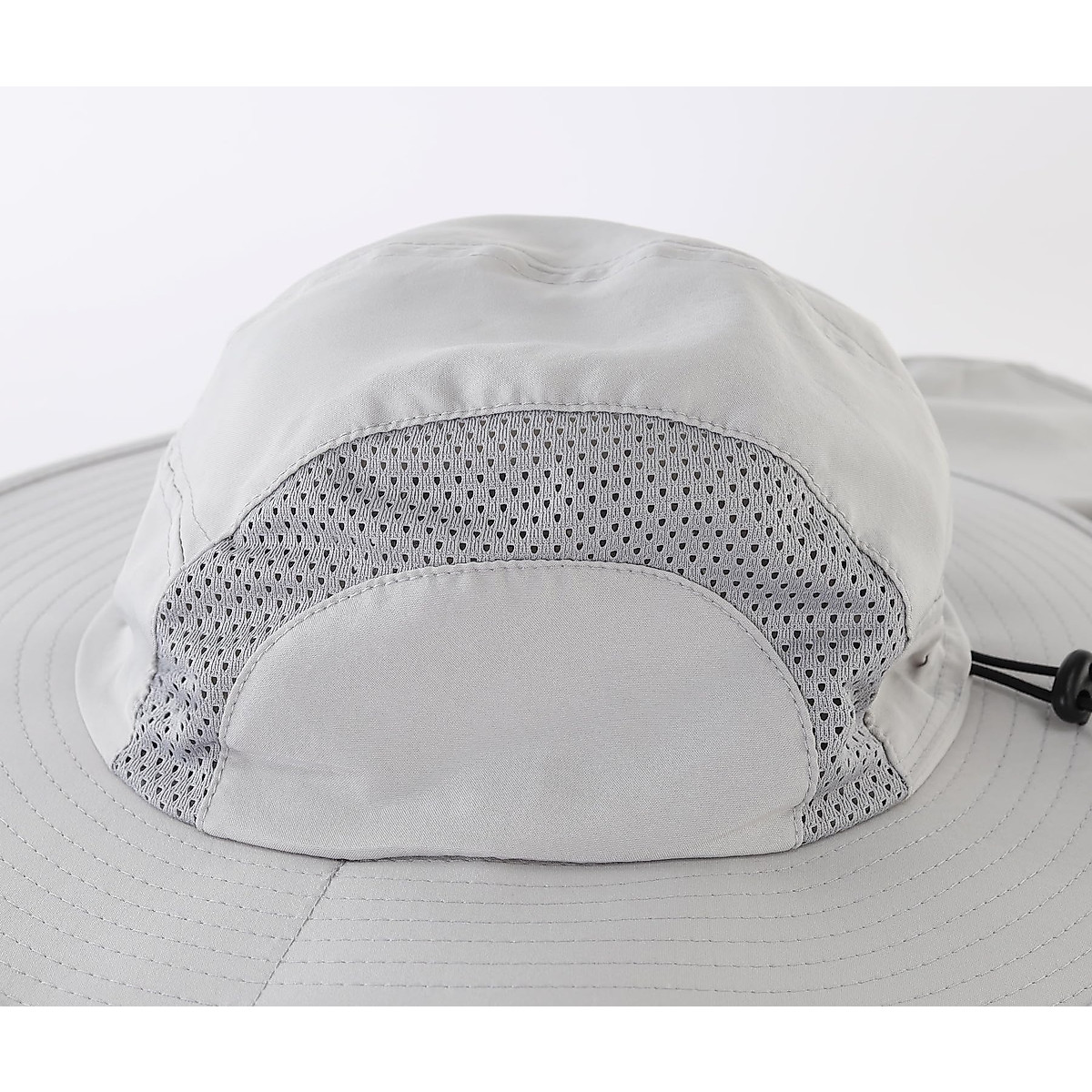 Home Prefer Sun Hats for Men Women Fishing Hat UPF 50+ Wide Brim Bucket Hat UV Protection Hat with Neck Flap Garden Beach (US, Alpha, One Size, Light Grey)