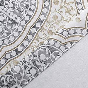 DriftAway Curtains for Bedroom Room Darkening Curtain 84 Inch Medallion Drapes for Living Room Damask Pattern Thermal Window Treatments Grommet 2 Panels