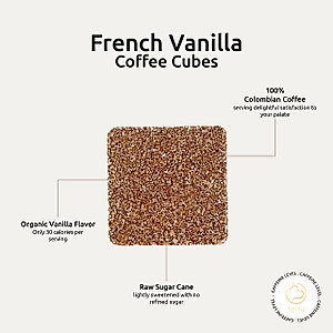 Instabrew French Vanilla Coffee Cubes - Hot or Iced, Lightly Sweetened, Individually Packaged, Convenient, On-the-Go, Sustainable Packaging (12 Count - Pack of 1)
