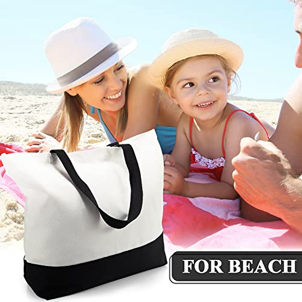 Weewooday 10 Pack Canvas Tote Bag Large Reusable Grocery Bags Blank Tote Bags Bulk with Handles DIY Cloth Bags for Shopping Beach Travel Work School, 18.5 x 15 x 4.8 Inches