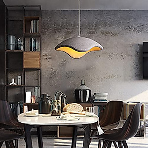 JUTHTBO 11.8in Pendant Light Fixtures，Modern Japanese Lamp for Room Lighting in Resin Materials，Concrete Pendant Light，Wabi-sabi Pendant Lights，lamparas colgantes for Dining Room