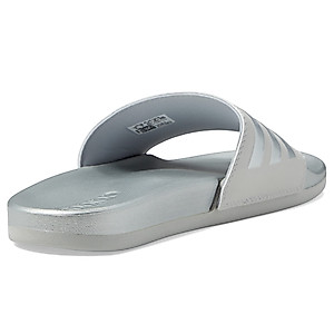 adidas Women's Adilette Comfort Slides Sandal, Grey/Silver Metallic/Grey, 8