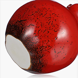 Cabilock Ceramic Flower Vase Red Pomegranate Vase Decoration Small Desktop Art Craft Ornament for Home Living Room Desk TV Cabinet Decoration