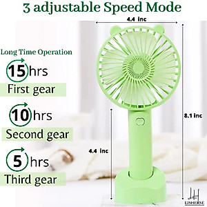 Pack 3 Mini Fan Portable, Mini Handheld Fan, Portable Fan For Travel, Hand Fan rechargeable, Personal Fan Handheld, Small Battery operated Fan, Lash Fan dryer for eyelash extensions (BLUE/GREEN/WHITE)