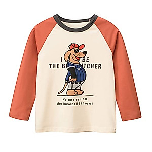 Baby Boys Girls French Terry Crewneck Sweatshirt Crew Neck Print Activewear Tops Cotton Tshirts Festival Clothes Orange