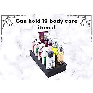 Polar Whale 2 Lotion and Body Spray Stand Organizers Tray Washable Waterproof Insert for Home Bathroom Bedroom Office 6 x 9.75 x 2 Inches 10 Slots Black 2pc Pair Set