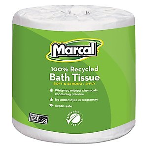 Marcal 6079 Bath Tissue, 2-Ply, 336 Shts/Roll, 48 Rolls/CT, White