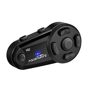 Fodsports Helmet Communication Systems, V6S 1000m 2 Riders Intercom Bluetooth 5.0 Motorcycle Helmet Bluetooth Headset (Waterproof/Handsfree/Stereo Music/FM/GPS/1 Pack)