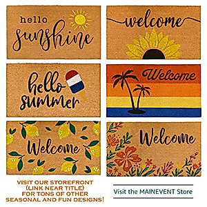Hey Y'all Welcome Mat Outdoor 30x17 Inch Funny Coir Doormat with Anti-Slip Backing, Hey Yall Door Mat, Entrance Natural Outdoor Door Mat Southern Door Mat Hey Yall Doormat Front Door Mat Hey Yall