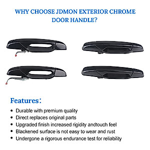 JDMON Compatible with Exterior Door Handle 4Pcs Front & Rear Driver & Passenger Side Chevy Silverado Tahoe Suburban GMC Sierra Yukon Cadillac Escalade Pickup SUV 2007-2013 Replaces 20828237, 20954796