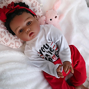 CHAREX Reborn Baby Dolls - Black, 22 inches Newborn African American Realistic Lifelike Baby Dolls for Kids Age 3+