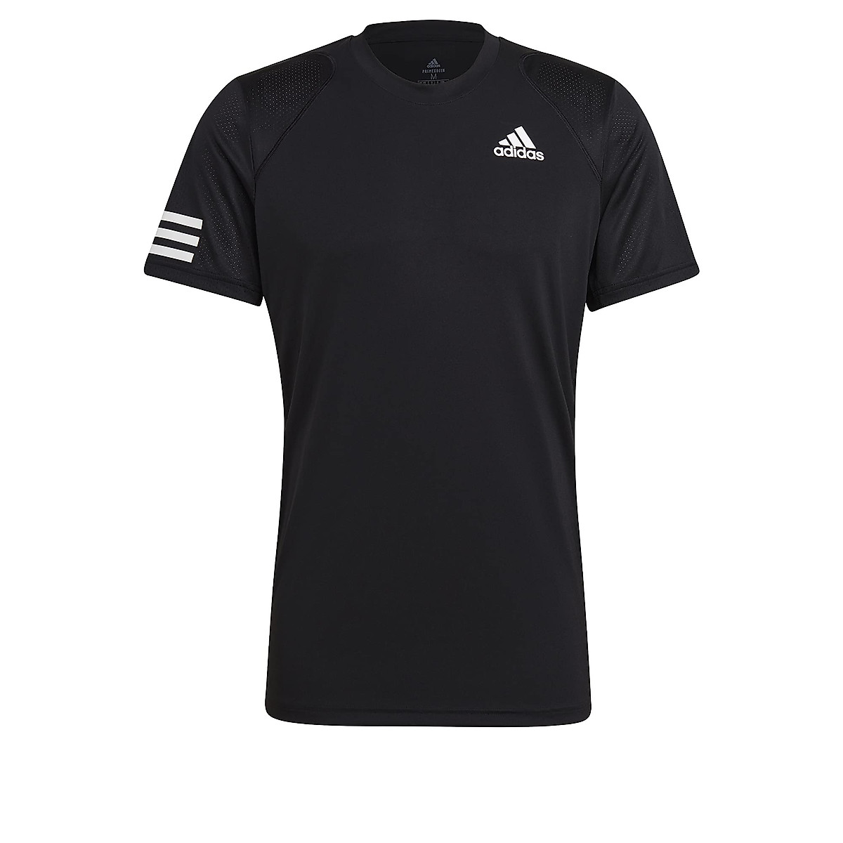 adidas Men's Club Tennis 3-Stripes Tee, Black/White, X-Large