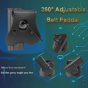 OWB M P 2.0 9mm Holster Compatible for S&W M&P 2.0 9mm/40, S&W SD40VE, S&W SD9VE, Smith & Wesson M&P 9mm(Not Shield), Adjustable Paddle Gun Holster,Quick Release - Right Handed