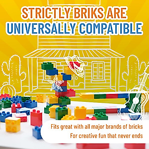 Strictly Briks Compatible with Lego Duplo Toy Building Blocks for Kids and Toddlers, Classic Big Bricks Set and Baseplates, Large Pegs for Ages 3 and Up, Basic Colors, 96 Pieces