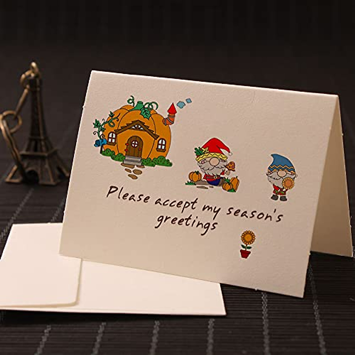 Hying Christmas Gnomes Clear Stamps for Card Making and Photo Album Decorations, Thanksgiving Flowers Stamp Xmas Animals Rubber Stamps Seal for DIY Scrapbooking
