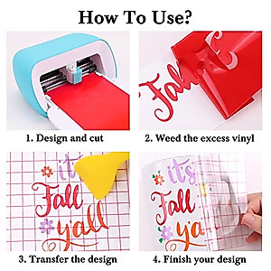 HTVRONT 5.5"x12" Smart Permanent Vinyl for Cricut Joy Machine-30 Sheets Permanent Vinyl Bundle & 5 Sheets Transfer Tape for Vinyl Permanent, Assorted Colors Adhesive Vinyl Sheets for Decoration (Glossy Vinyl)