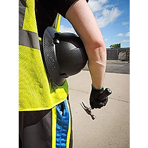 Bullhead Safety Full Brim Hard Hat with Six-Point Ratchet Suspension, Reversible Construction Hard Hat for Safety with Brow Pad and EZ-Click Adjustment, OSHA/ANSI Compliant, Matte Black Graphite