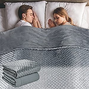 Weighted Blanket with 100% Cotton Cover, Breathable Soft Heavy Blanket, Premium Glass Beads, Good Rest and Deep Sleep for Adult, 60'x80' with 15lbs Fits 140-190lbs, Full Size, Gift for mom, Parents