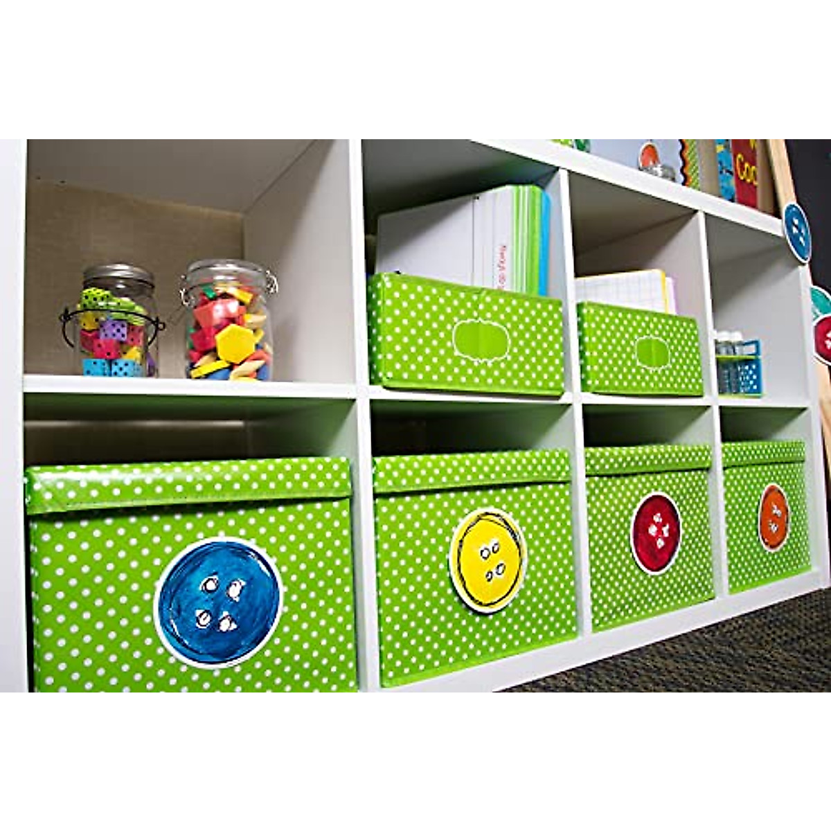 Teacher Created Resources Lime Polka Dots Storage Box (TCR20820)