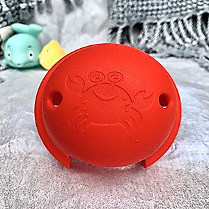 Bath Tub Overflow Drain Cover, Trip Lever Cover, Protects from Accidental Contact of Lever, Overflow Plate Cover, Use Lever While Installed, Durable, Soft, Kids Can't Pull Off, Easy Install (Orange)
