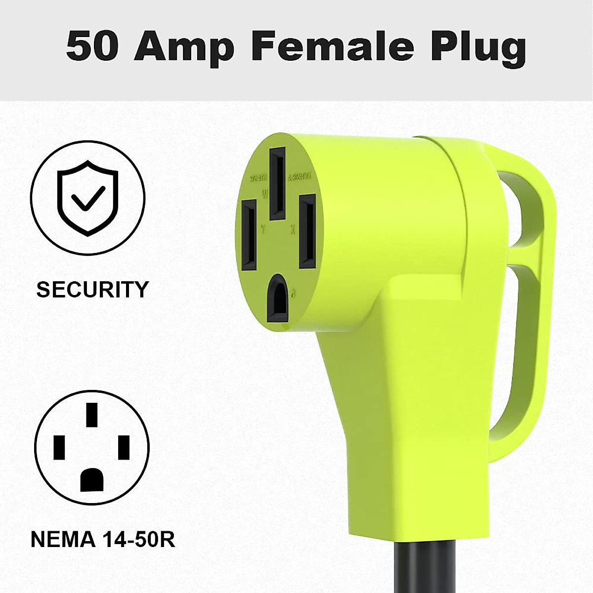 XGGYA 3 Prong 30 Amp to 50 Amp RV Generator Twist Lock Adapter,NEMA L5-30P Male Plug to NEMA 14-50R Female 12 Inch with Grip Handle,Heavy Duty STW 10 AWG Generator Adapter for RV Trailer Camper