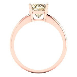 Clara Pucci 2.0 ct Cushion Cut Solitaire Genuine Natural Morganite Gem Wedding Bridal Designer Anniversary Engagement Ring 14k Rose Gold