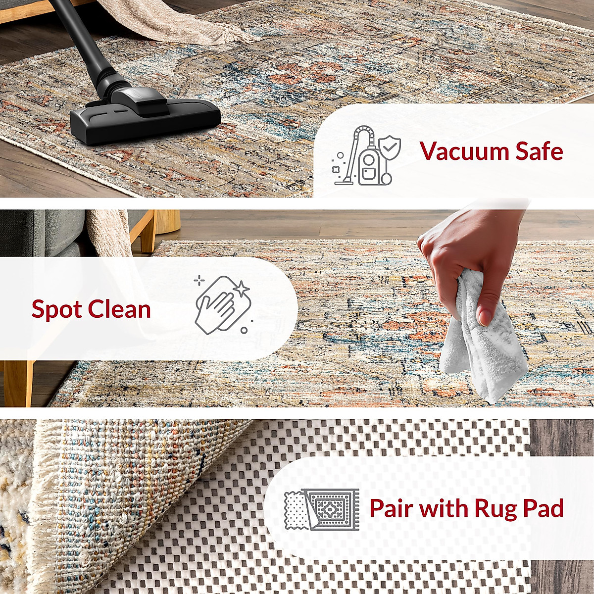 nuLOOM Marley Traditional Medallion Fringe Area Rug, 4' x 6', Beige, Rectangular, 0.3" Thick