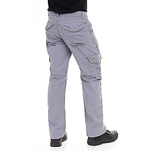 SKYLINEWEARS Men 100% Cotton Tactical Pant Camping Hiking Military Combat Cargo Army Pant Workwear Trousers Gray 36x30