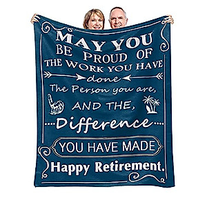 Retirement Gifts for Men 2023,Retired Gifts for Men Women,Happy Retirement Blanket 60"x 50",Best Retirement Gifts for Parents Grandparents,Unique Retirement Farewell Gifts for Friends Coworkers Boss