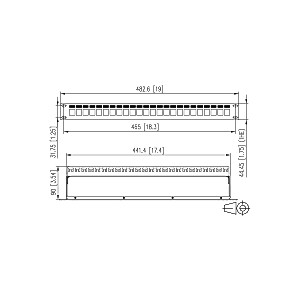 METZ Connect Keystone 19 Inch Module Support 1U 24 Port Grey Empty