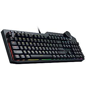 Rosewill Mechanical Gaming Keyboard, 15 RGB Backlit Modes, 2-Port USB Passthrough, Media Keys and Multifunctional Volume Dial, Magnetic Wrist Rest, Tactile Brown Switches - NEON K90 RGB BR, Black