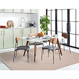 SAFAVIEH Montauk Collection Area Rug - 6' x 9', Ivory & Grey, Handmade Flat Weave Boho Farmhouse Cotton, Ideal for High Traffic Areas in Living Room, Bedroom (MTK339A)