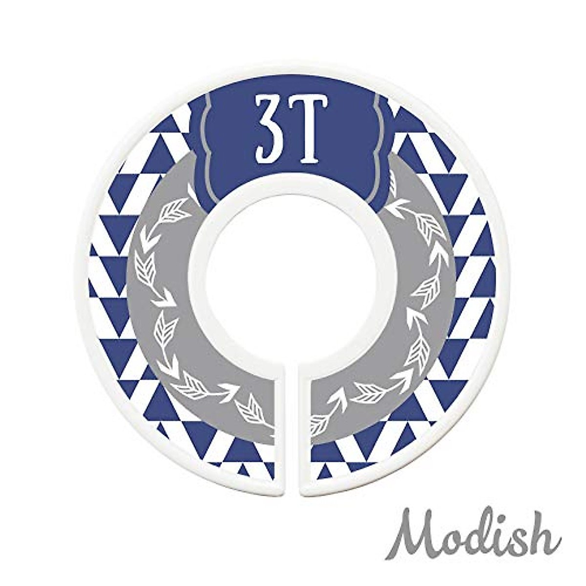 Modish Labels Toddler Child Closet Dividers, Closet Organizers, Toddler Size Dividers, Young Child Size Dividers, Boy, Woodland, Arrow, Tribal, Navy Blue, Gray, Grey (Toddler/Child)