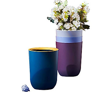 ERGOU Trash Can Household Living Room Bathroom Kitchen Without Cover Large Bedroom Office Trash Bin (23X30CM,13L), Orange