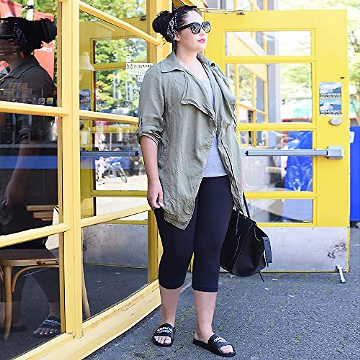 we fleece 3 Pack Plus Size Capri Leggings for Women -Stretchy X-Large-4X Tummy Control High Waist Spandex Workout Yoga Pants