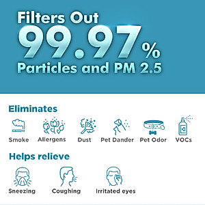 Genuine Membrane Solutions MS18 Original Air Purifier Filter Replacement, Upgraded 4-in-1 True HEPA Filter with OdallerPure Technology (1 Pack)