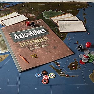Avalon Hill Axis & Allies 1942 Second Edition WWII Strategy Board Game, with Extra Large Gameboard, Ages 12 and Up, 2-5 Players