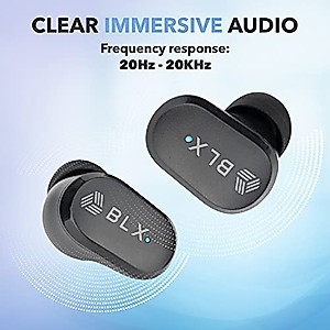 BLXBUDS G2 Wireless Earbuds - Wireless Bluetooth Headphones with Charging Case | TWS Dual-Stereo Earphones | Bluetooth Earbuds with Microphone for iPhone and Android | Up to 6 Hours Battery Life