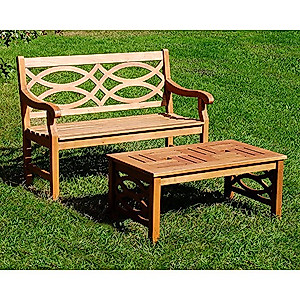 Achla Designs 4-Foot Hennell Garden Bench, Natural