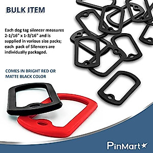 PinMart Military Dog Tag Silencer – Silicone Rubber ID Tag Protector – Tag Edge Bumper Prevents Noise & Scratching, Black