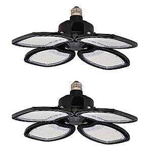 SYLVANIA LED Garage Retrofit Light, 60W Ceiling Light Fixture for Garages / Workshops / Basements / Utility, 7200 Lumens, 6500K, IP44 Rated - 2 Pack (41360)